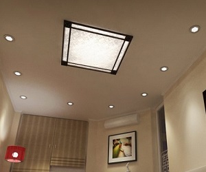 Square ceiling lamps in the interior - Veseldom